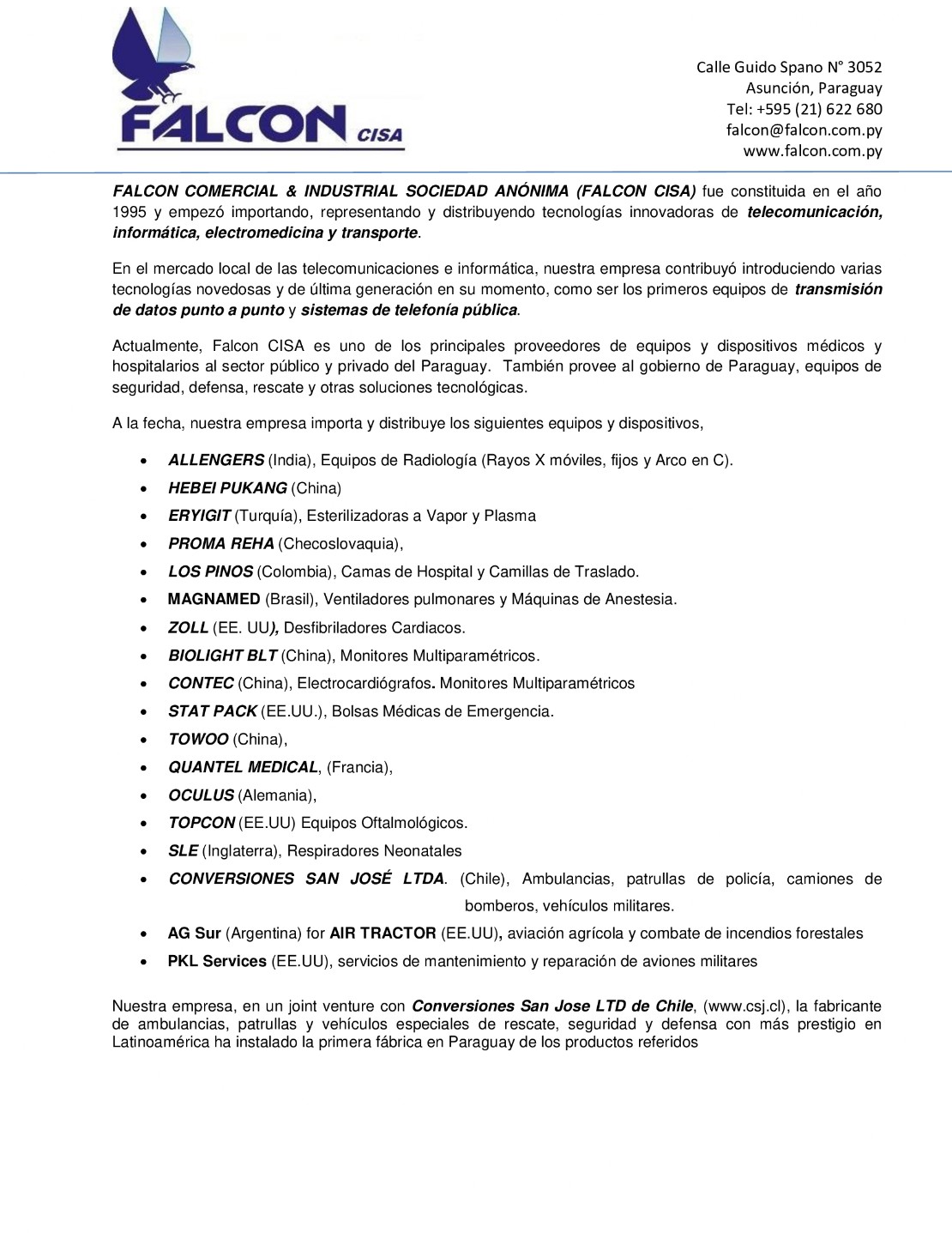 Bienvenidos a Falcon S.A.